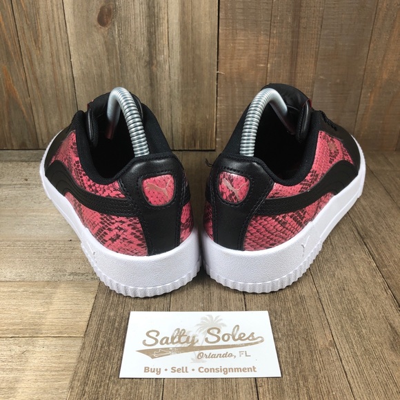 Puma | Shoes | New Puma Carina Pink Snakeskin Leather Sneakers | Poshmark